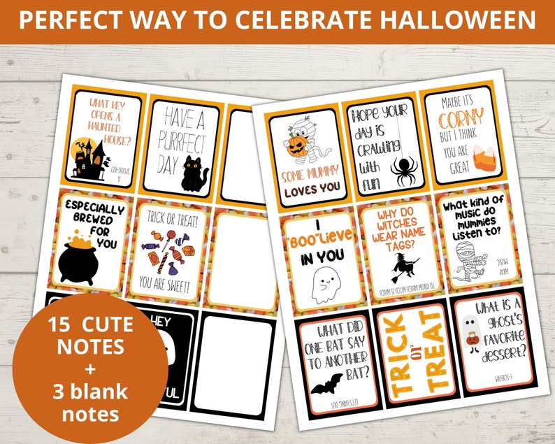 Halloween Lunchbox Notes, Lunchbox Notes for Kids, Positive ...