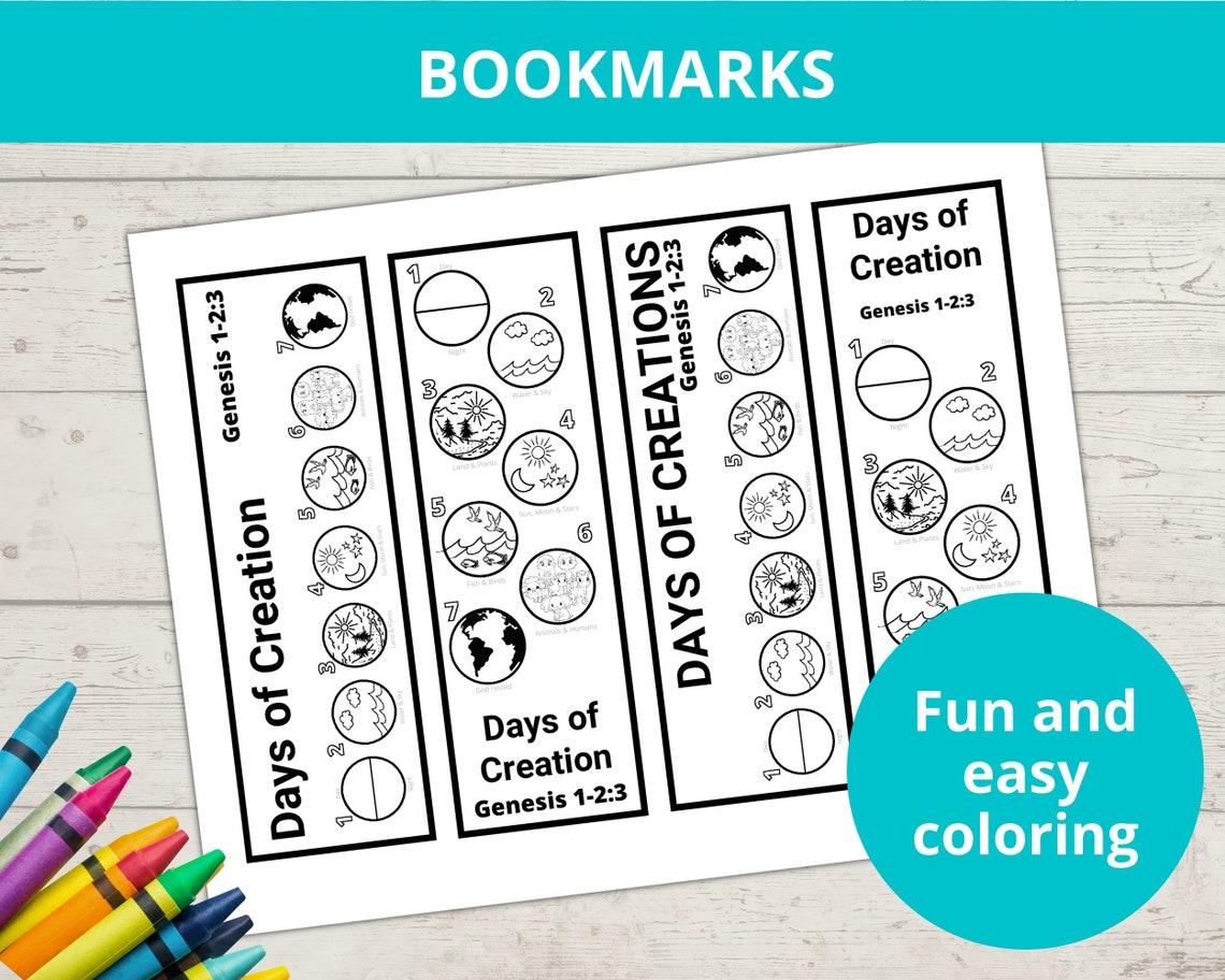 Days of Creation Bible Story Activities Sunday School Craft - Etsy