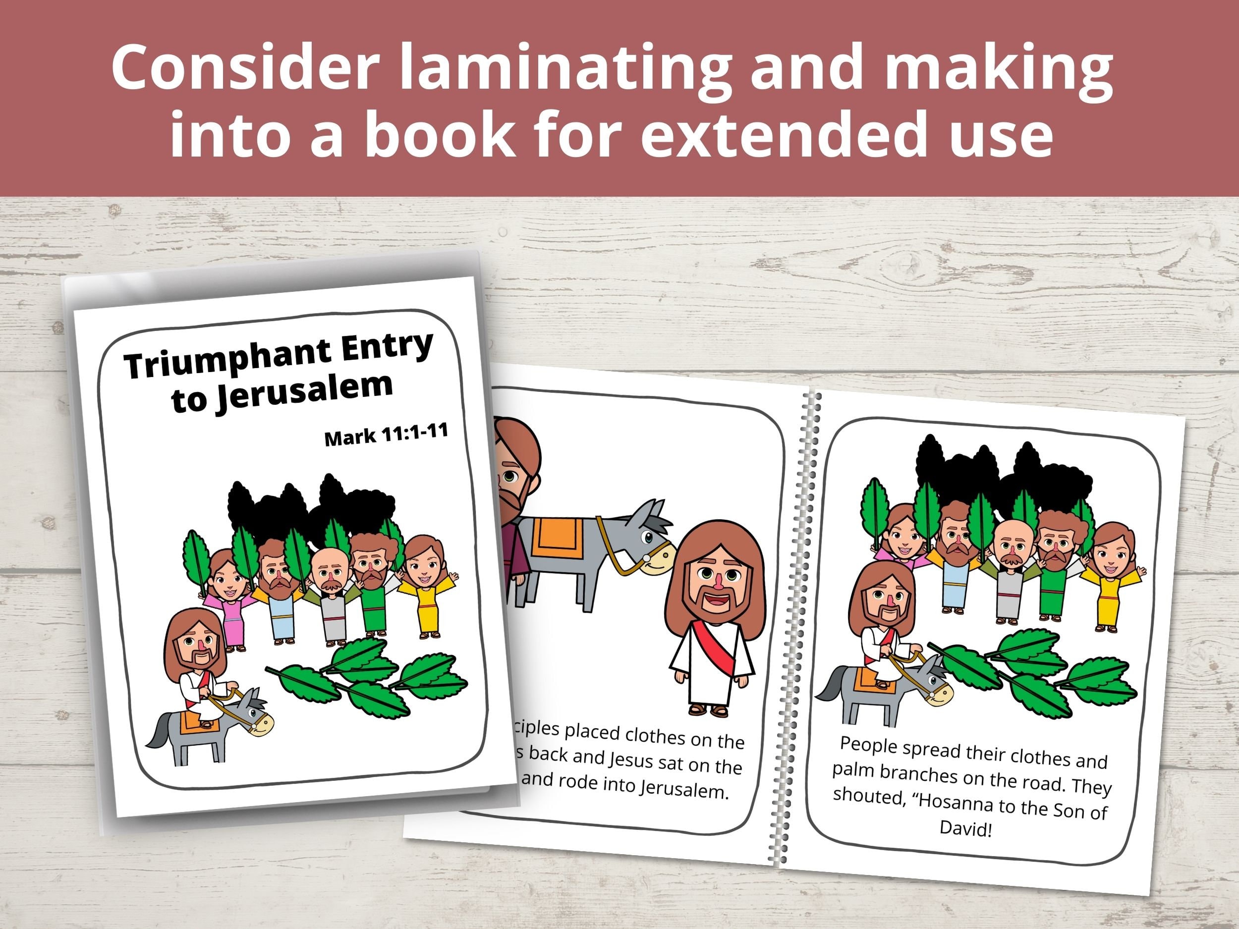 Palm Sunday, Jesus' Triumphant Entry to Jerusalem, Bible Story Poster ...