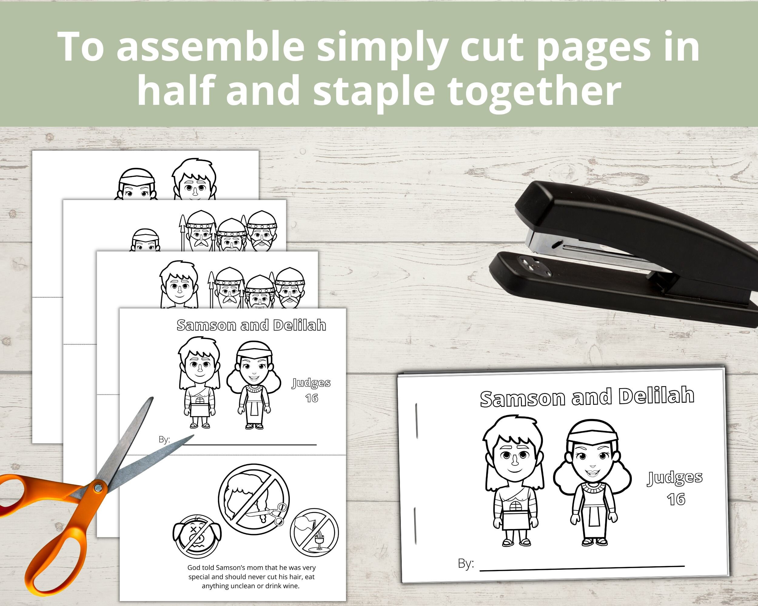 Samson and Delilah, Samson Bible Activities, Homeschool Bible, Mini ...