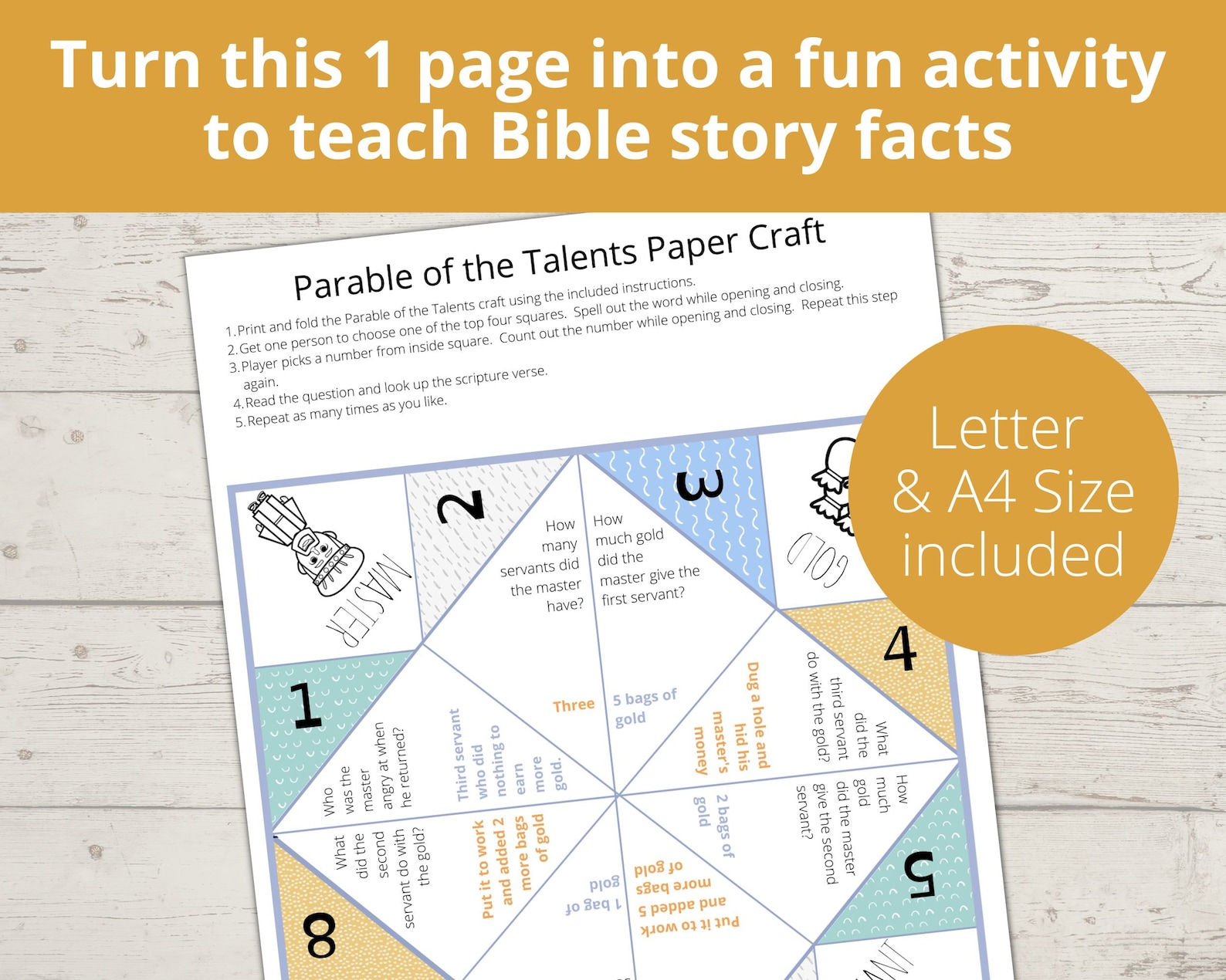 Parable of the Talents, Bible Story Activity, Sunday School Crafts ...