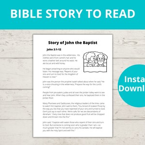 John the Baptist Craft, I Spy, Word Search, Bible Story for Kids ...