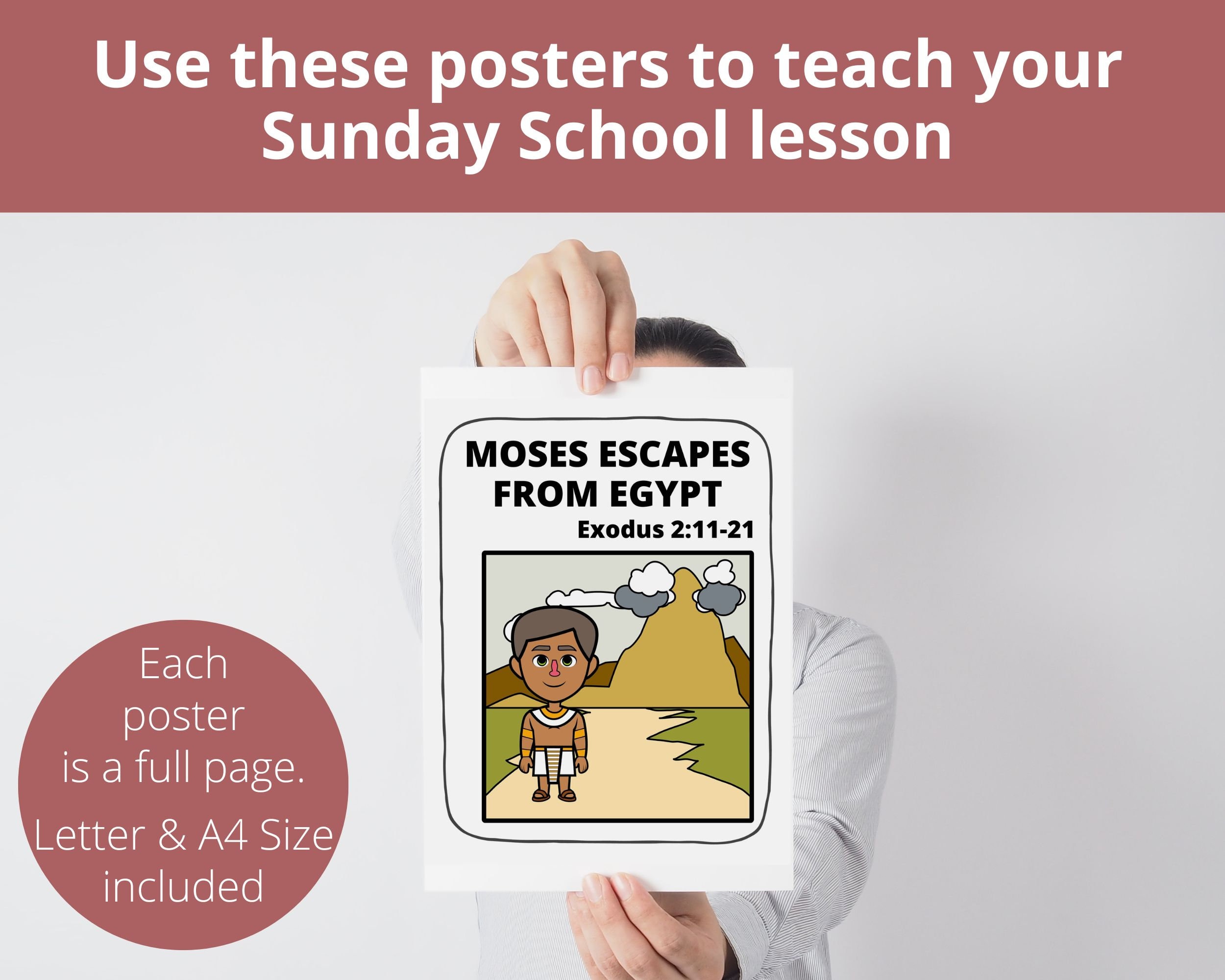 Moses Escapes Egypt, Bible Posters for Kids, Moses Craft, Church ...