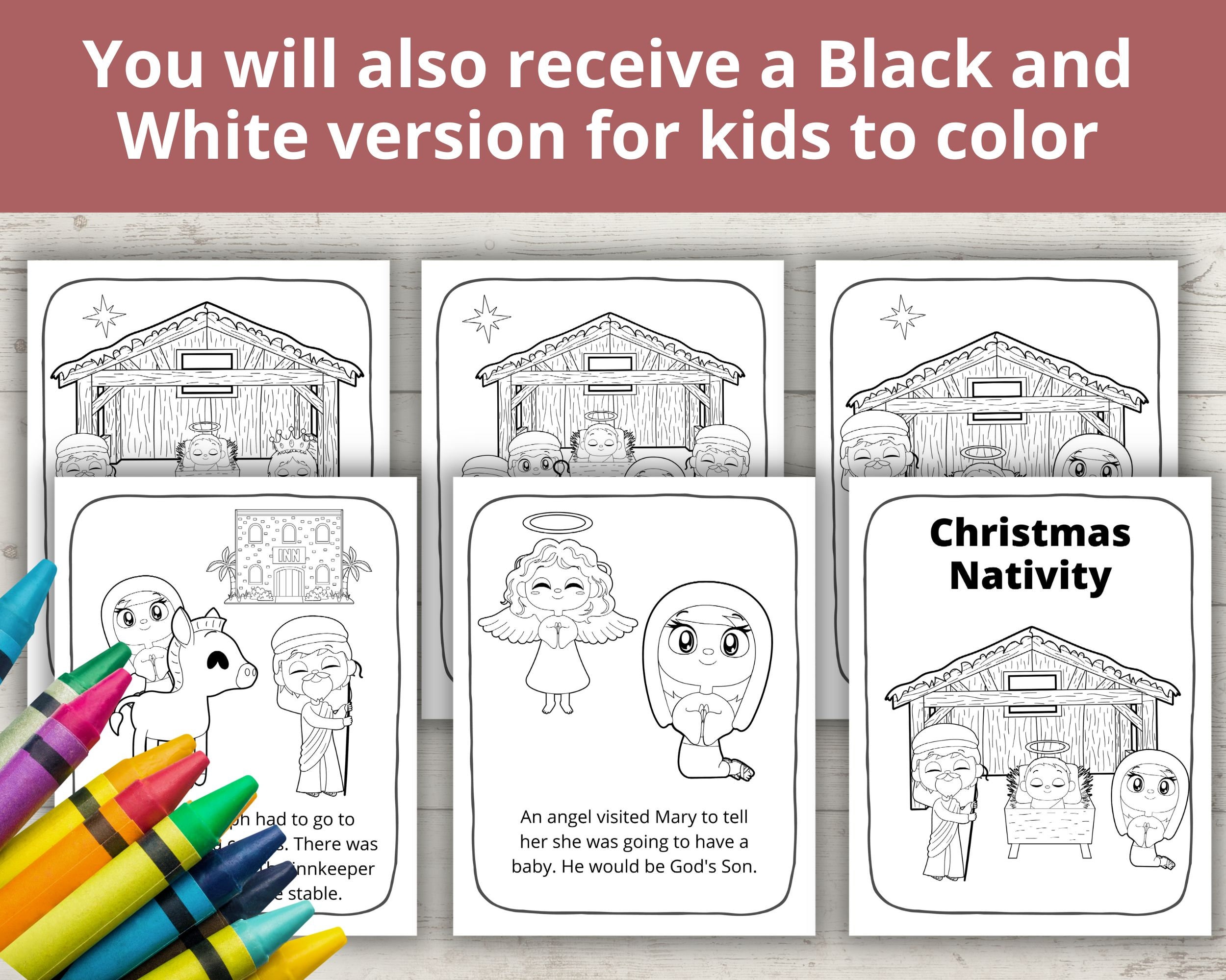 Christmas Story Printable, Birth of Jesus Posters, Christmas Nativity ...