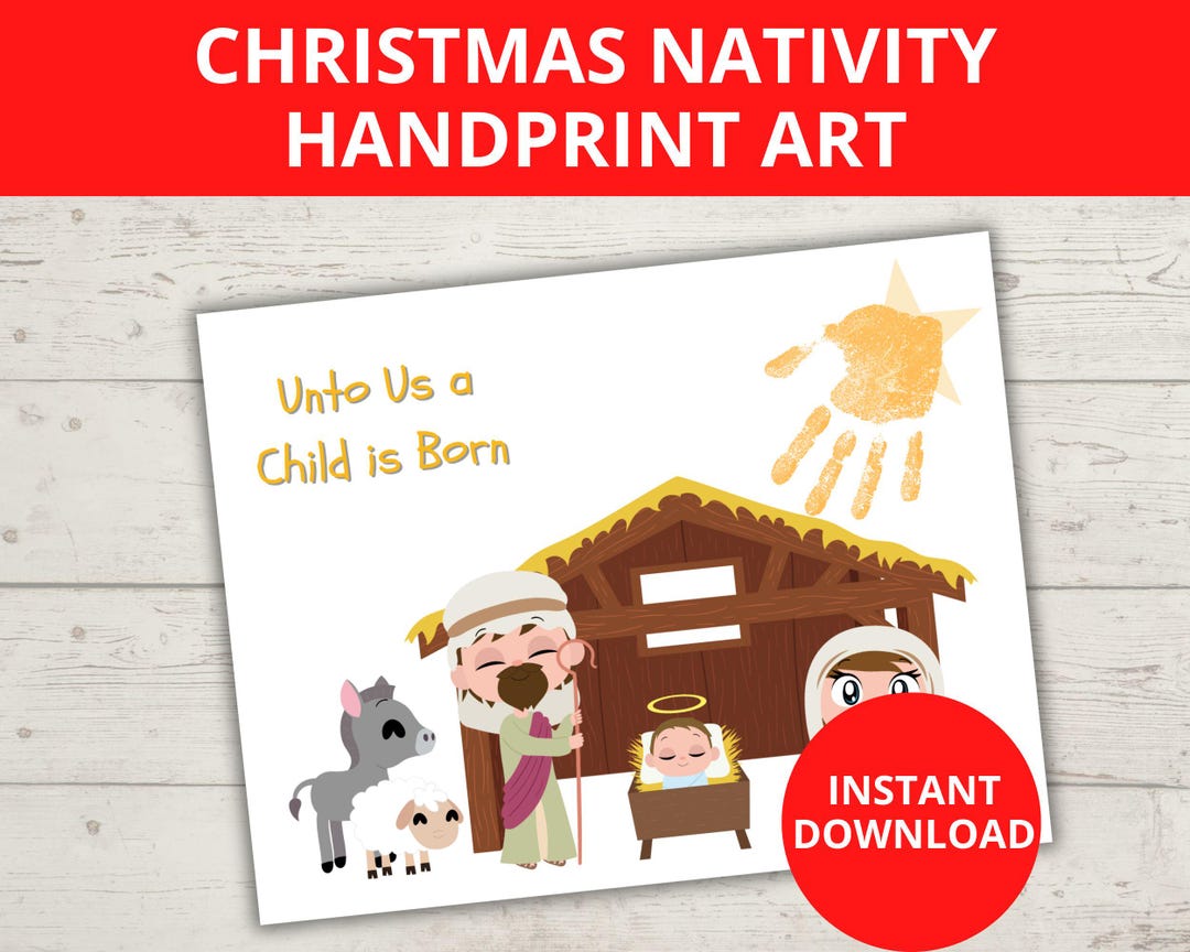 Nativity Handprint, Christmas Handprint Art, Toddler Christmas ...