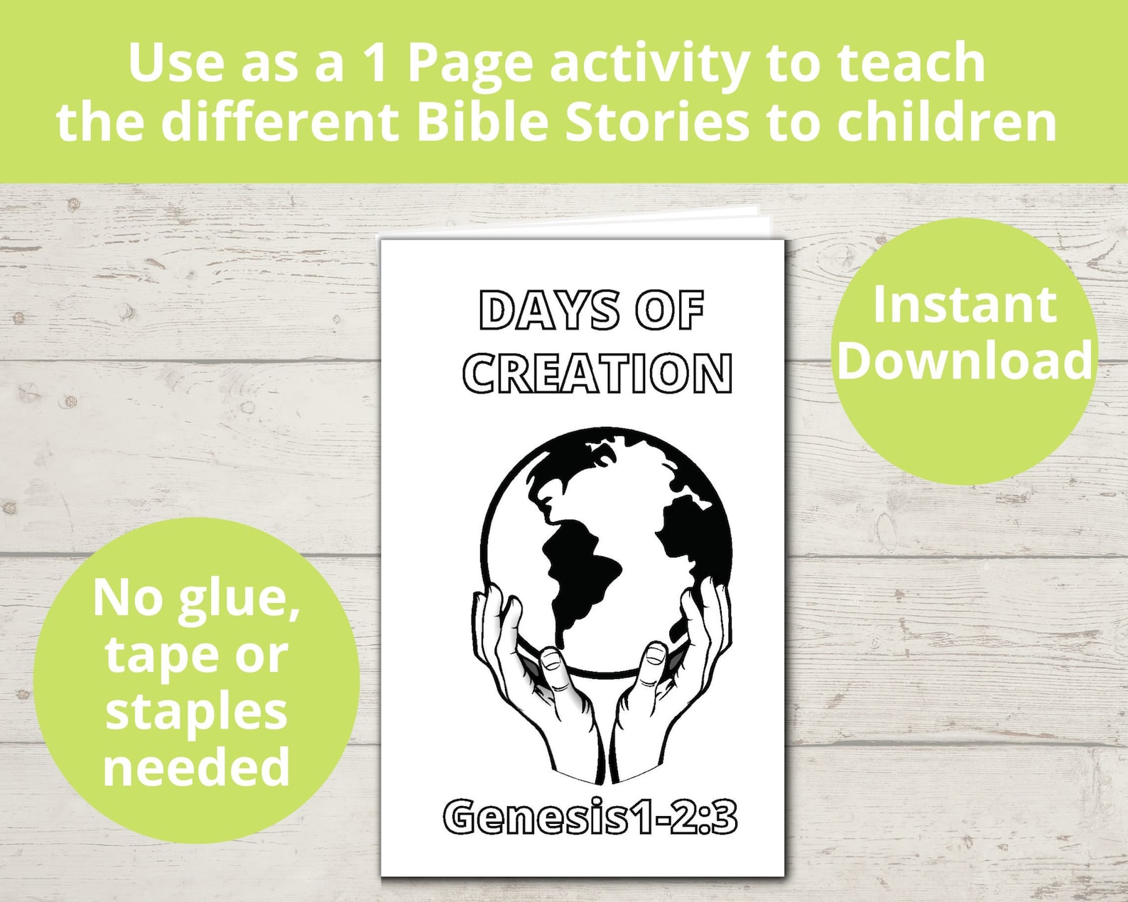 Days of Creation Printable, Sunday School Craft, Bible Story Activity ...