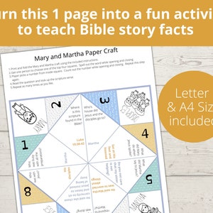 Mary and Martha, Fortune Teller, Cootie Catcher, Martha and Mary, Bible ...