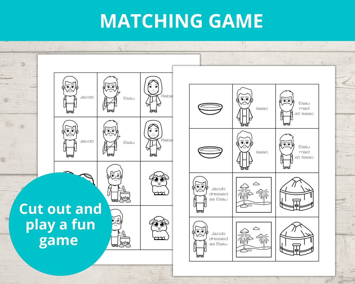 Jacob and Esau, Bible Story for Kids, Sunday School Activity, I Spy ...