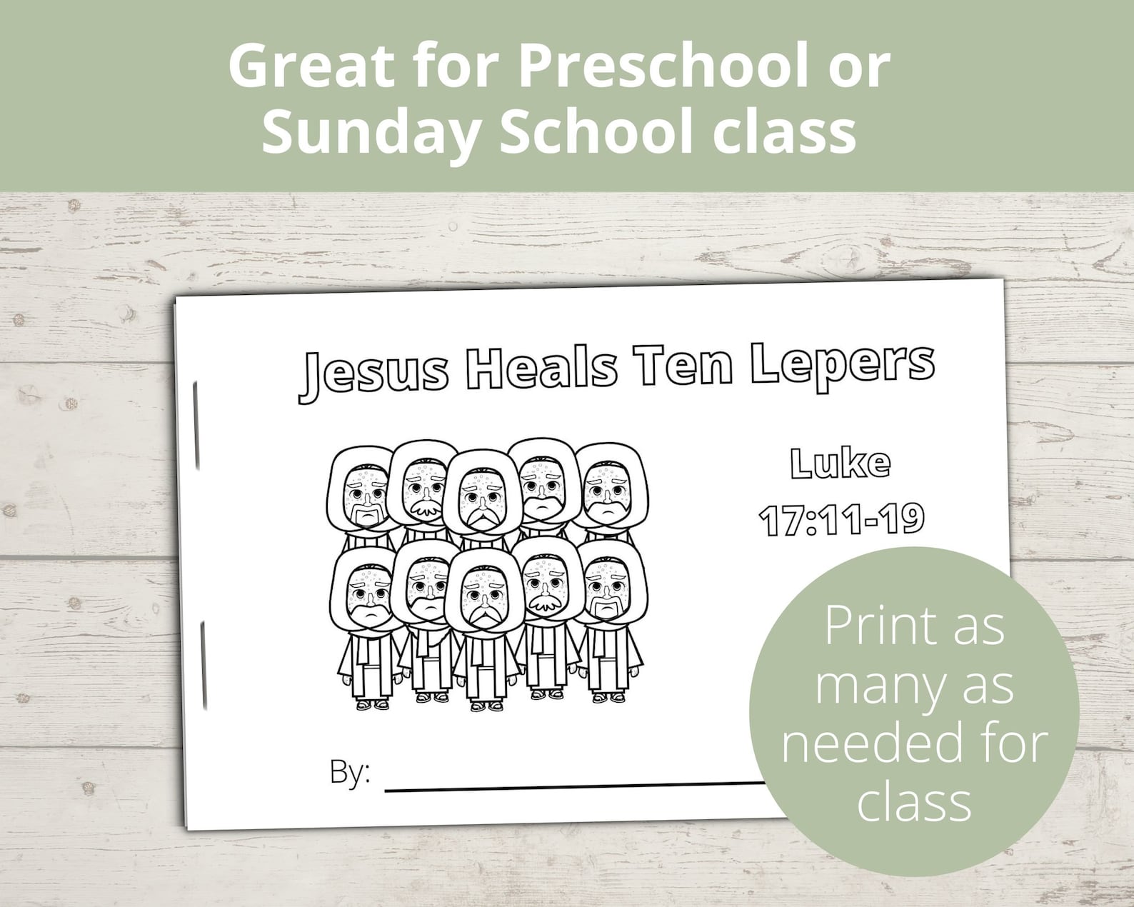 Jesus Heals the Lepers, Sunday School Craft, Miracles of Jesus, Luke 17 ...