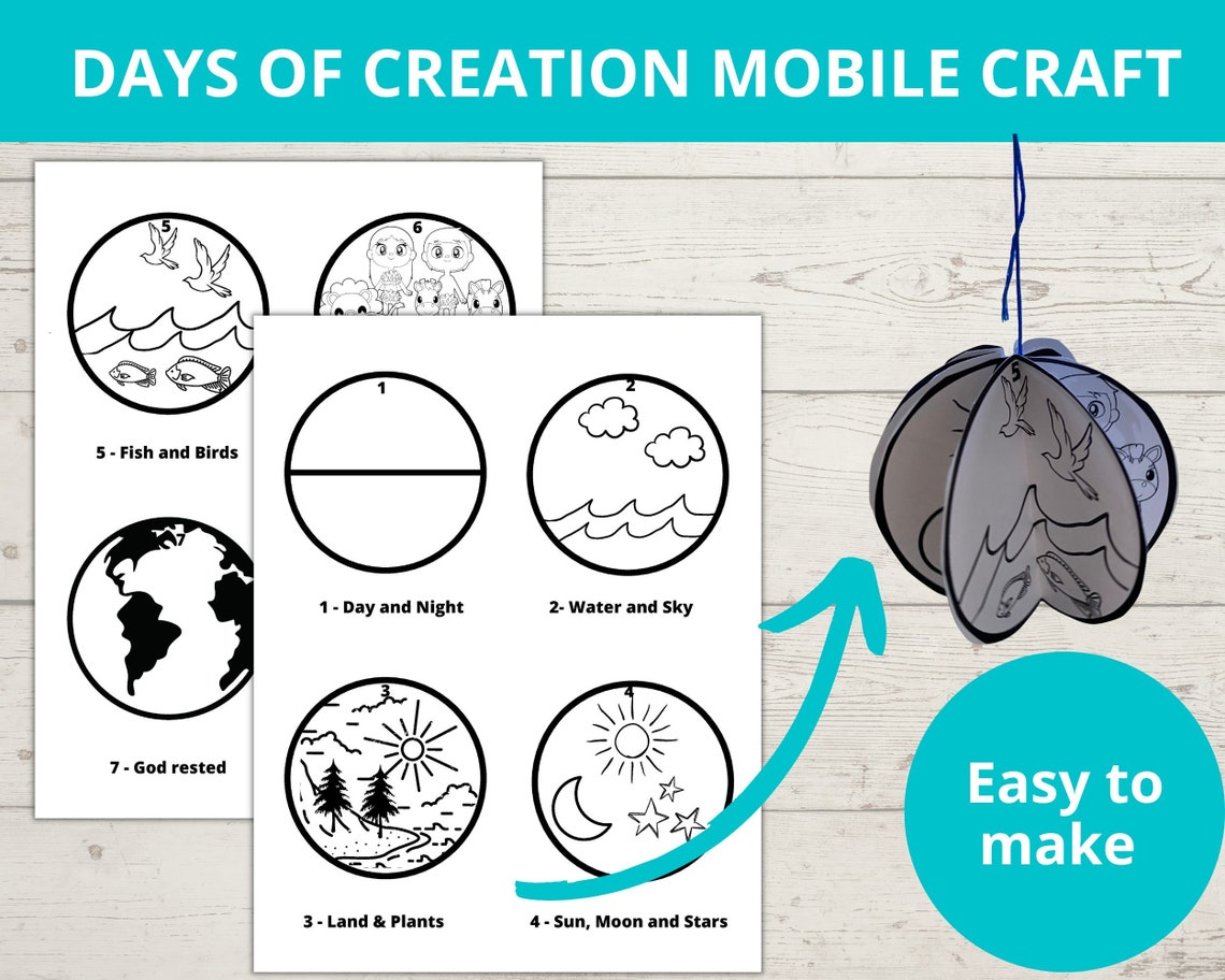 Days of Creation Bible Story Activities Sunday School Craft - Etsy