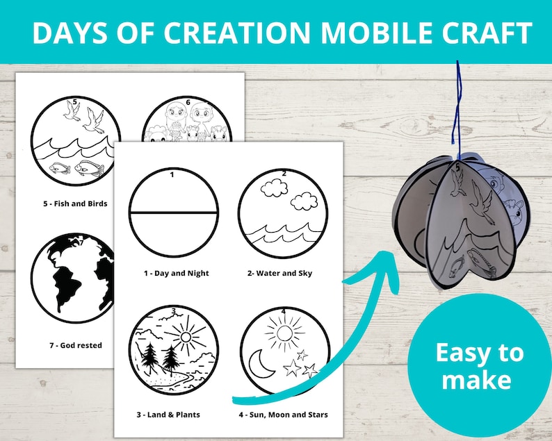 Days of Creation Bible Story Activities Sunday School Craft - Etsy