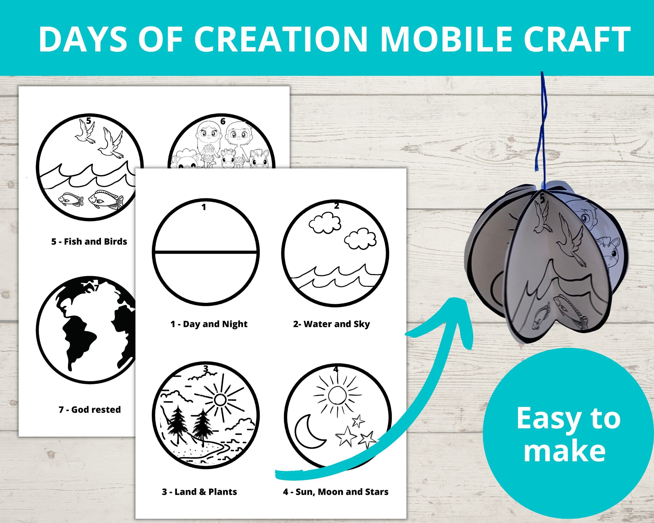 Days of Creation Bible Story Activities, Sunday School Craft, Activity ...