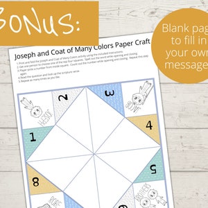 Joseph and Coat of Many Colors, Cootie Catcher, Story of Joseph, Sunday ...