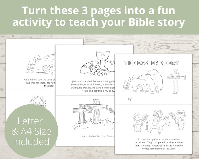 Easter Story Printable for Kids Jesus on the Cross Craft - Etsy