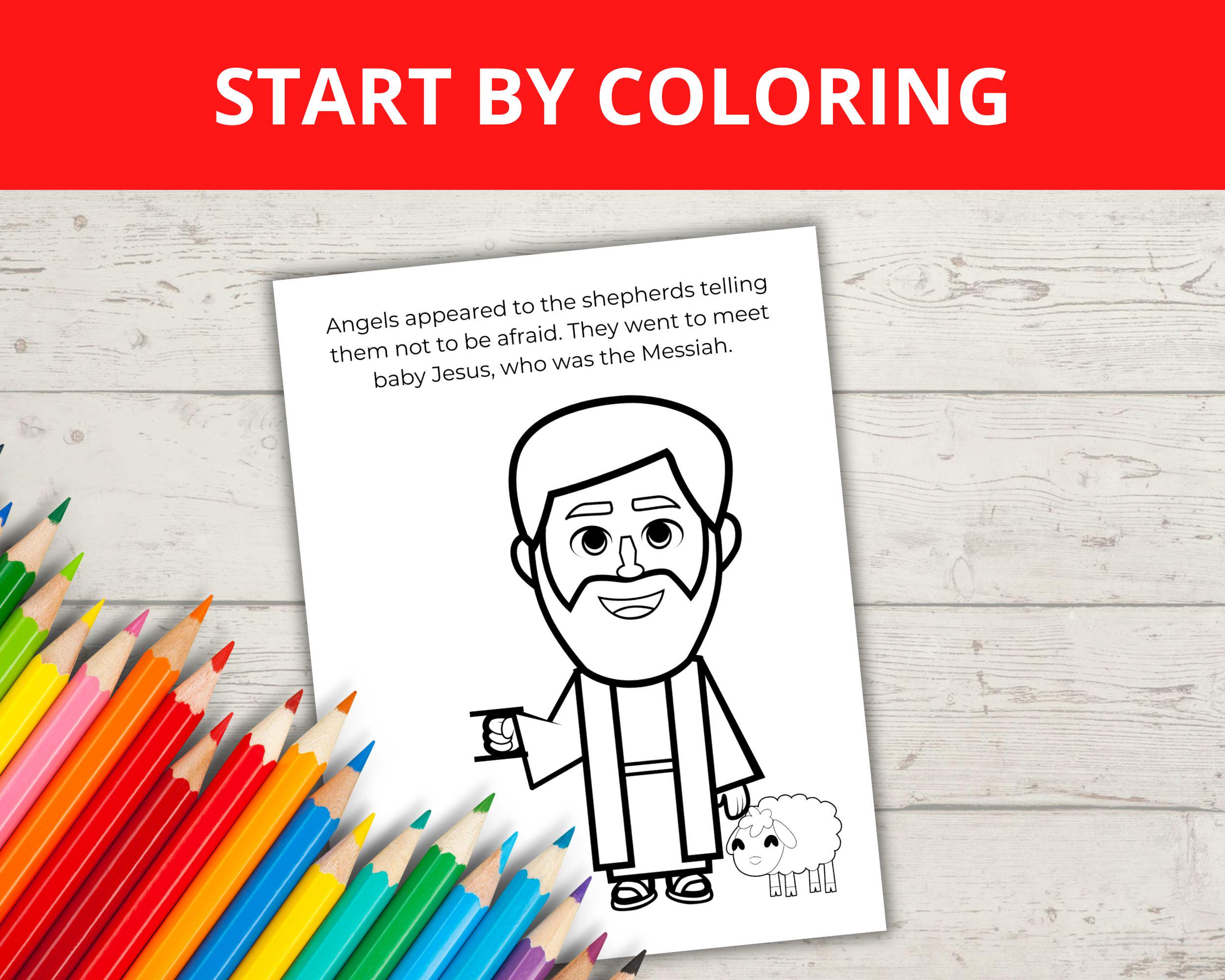 Shepherd Candy Cane Coloring Page, Shepherd Crook, Preschool Christmas ...