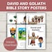 David and Goliath Lesson, Bible Story Poster, Bible Coloring Pages for ...