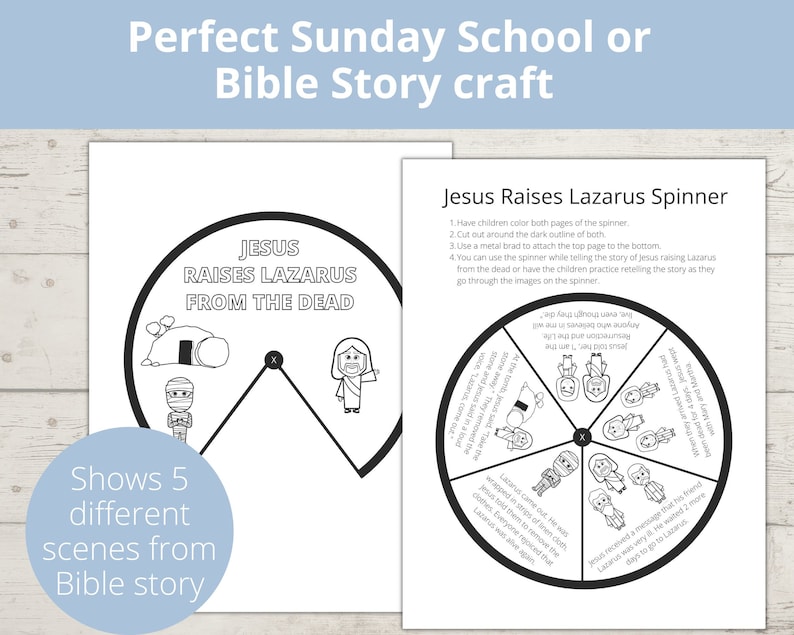 Raising of Lazarus Sunday School Craft, Bible Story Activities, Jesus ...
