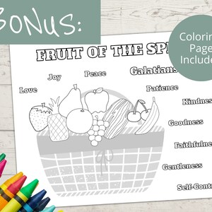 Fruit of the Spirit Activity Page, Coloring Page, Bible Activity ...