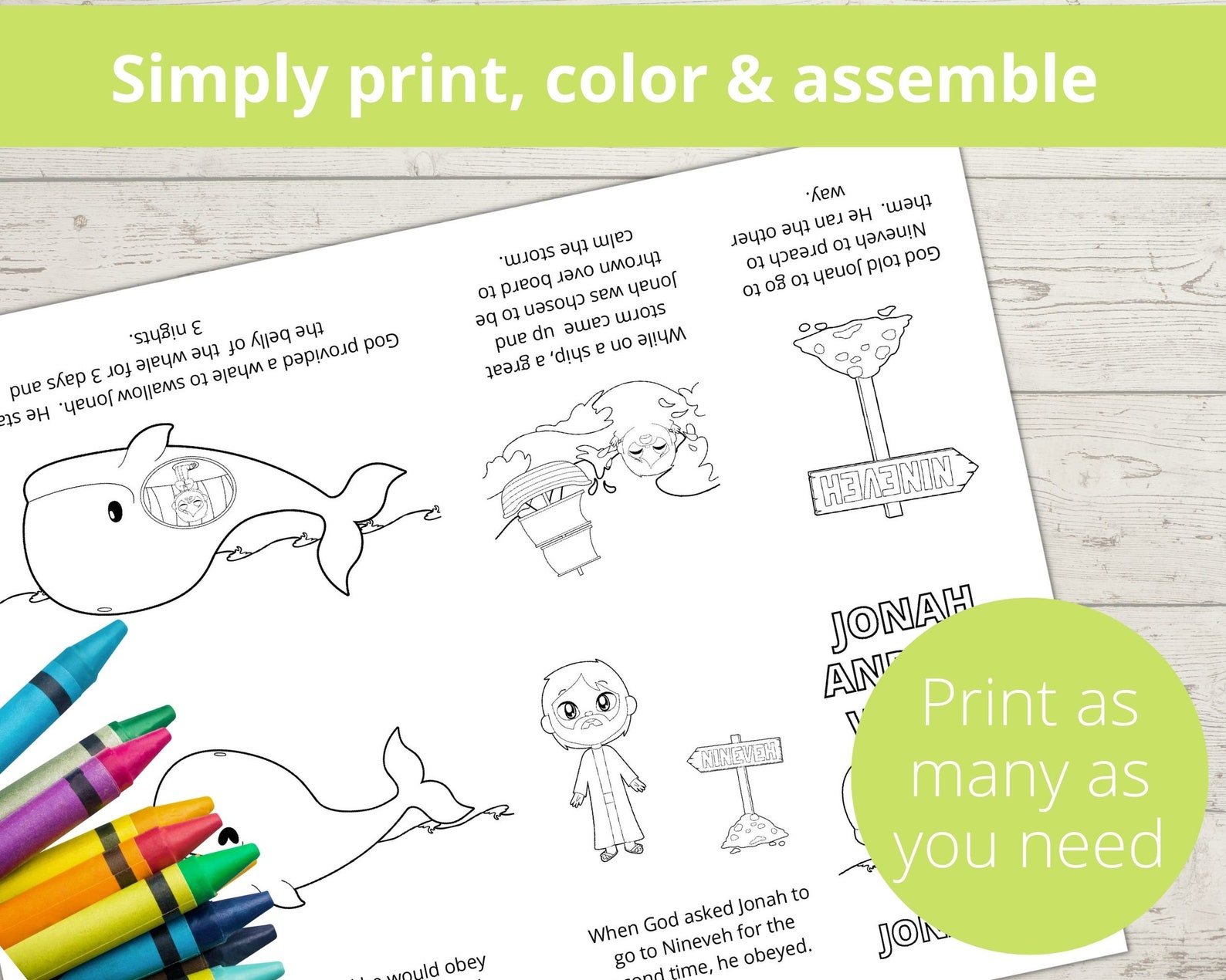 Jonah and the Whale Sunday School Craft, Old Testament Bible Story ...