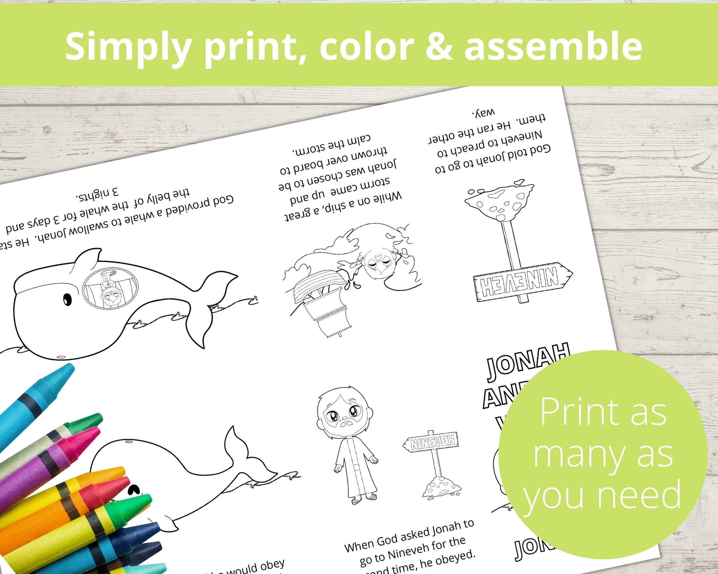 Jonah and the Whale Sunday School Craft, Old Testament Bible Story ...