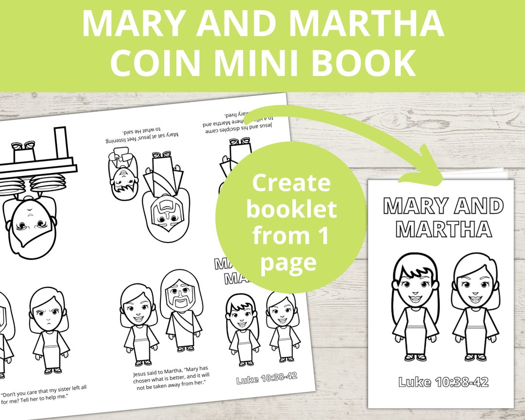 Martha and Mary Mary and Martha Preschool Bible Homeschool - Etsy