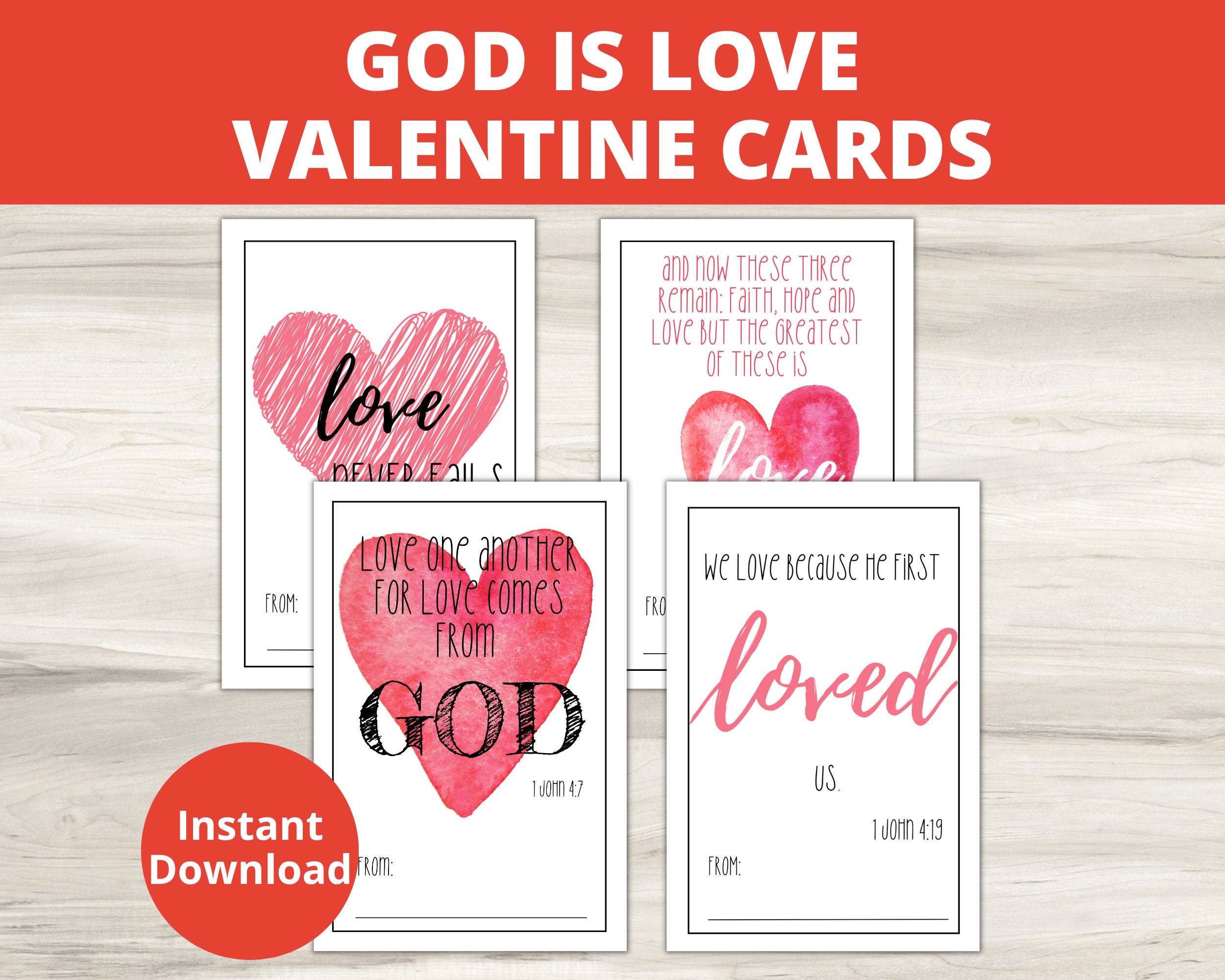 Christian Valentines Card, God is Love Valentine, Scripture Valentine ...