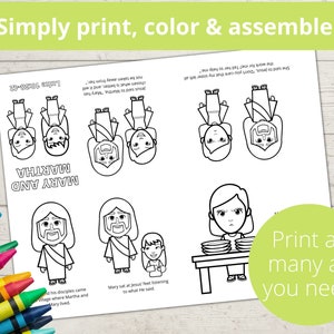 Martha and Mary, Mary and Martha, Preschool Bible Activity, Homeschool ...