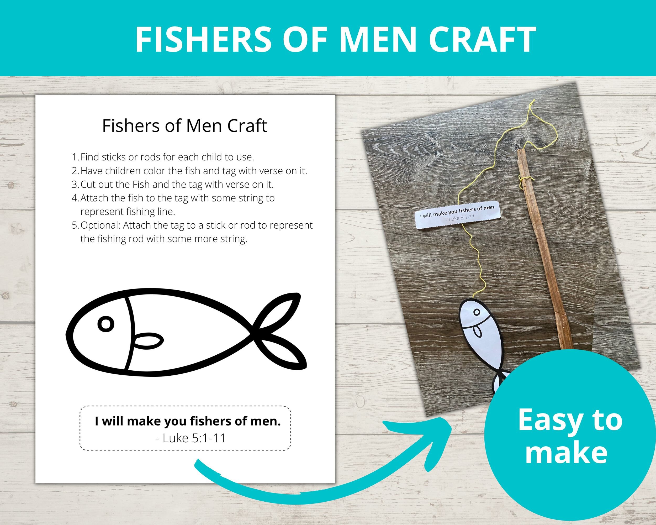 Fishers of Men Bible Story Activities Sunday School Craft - Etsy