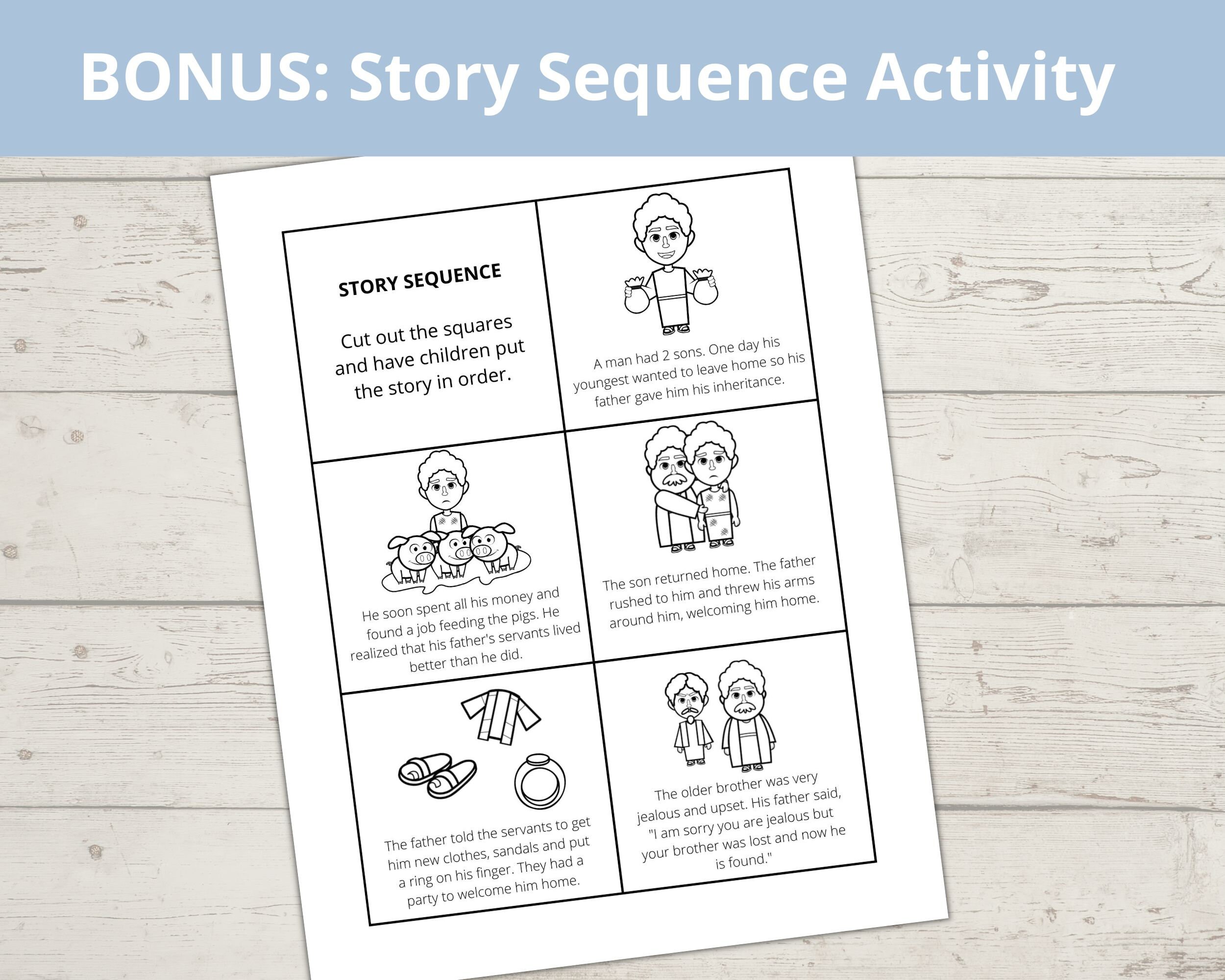 Prodigal Son Bible Story, Sunday School Craft, Parable of Prodigal Son ...