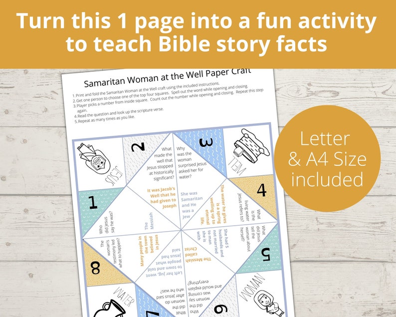 Samaritan Woman, Woman at the Well Craft, Fortune Teller, Cootie ...