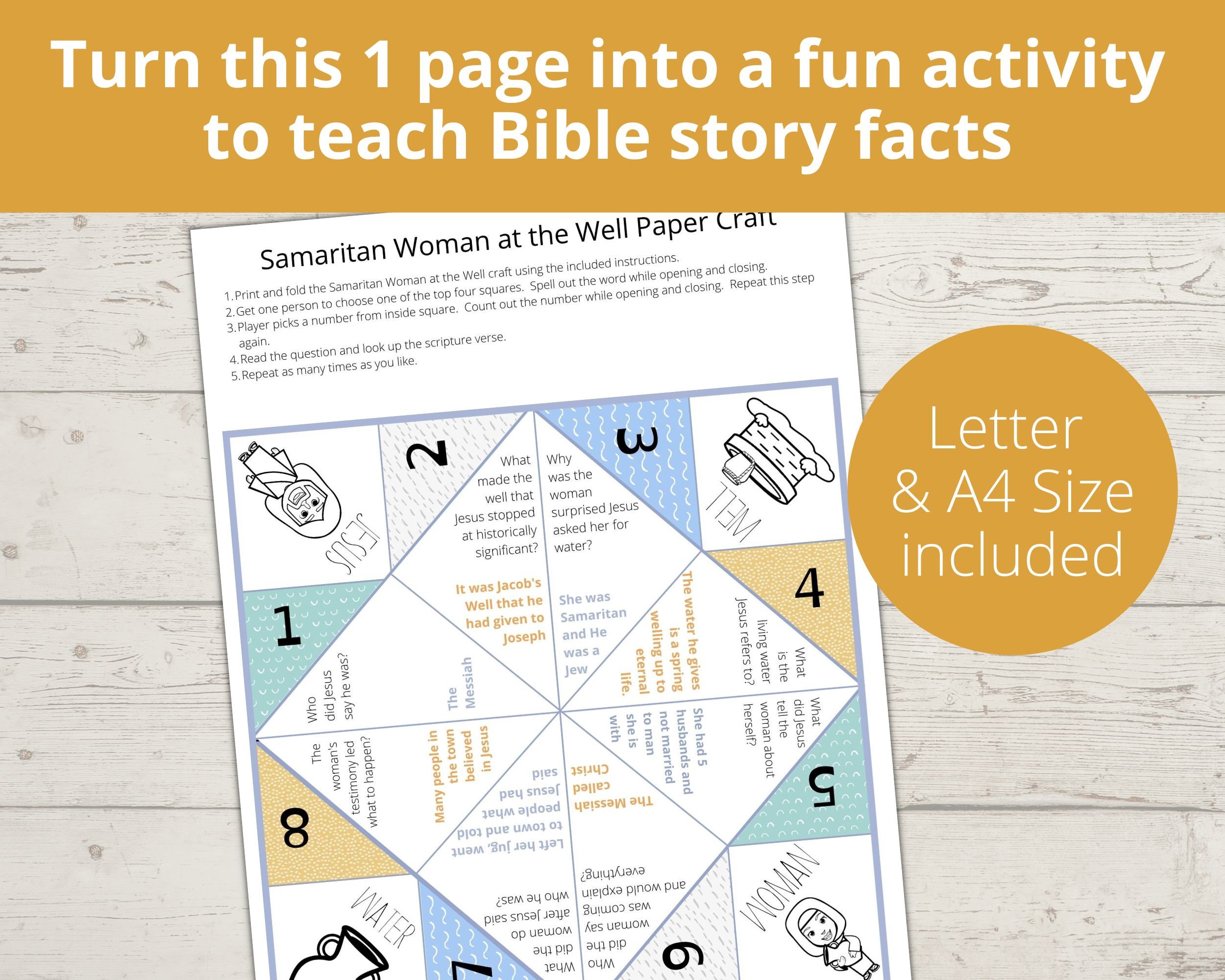 Samaritan Woman, Woman at the Well Craft, Fortune Teller, Cootie ...