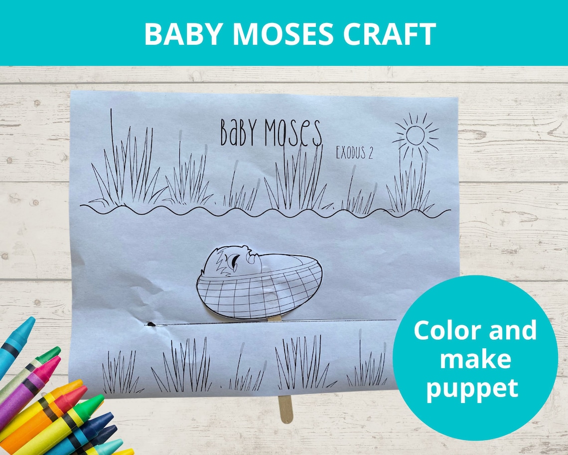 Baby Moses Bible Story Activities Sunday School Craft Moses - Etsy