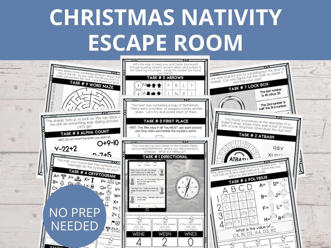 Bible Escape Room, Escape Room Kids, Christmas Nativity Game, Christmas ...