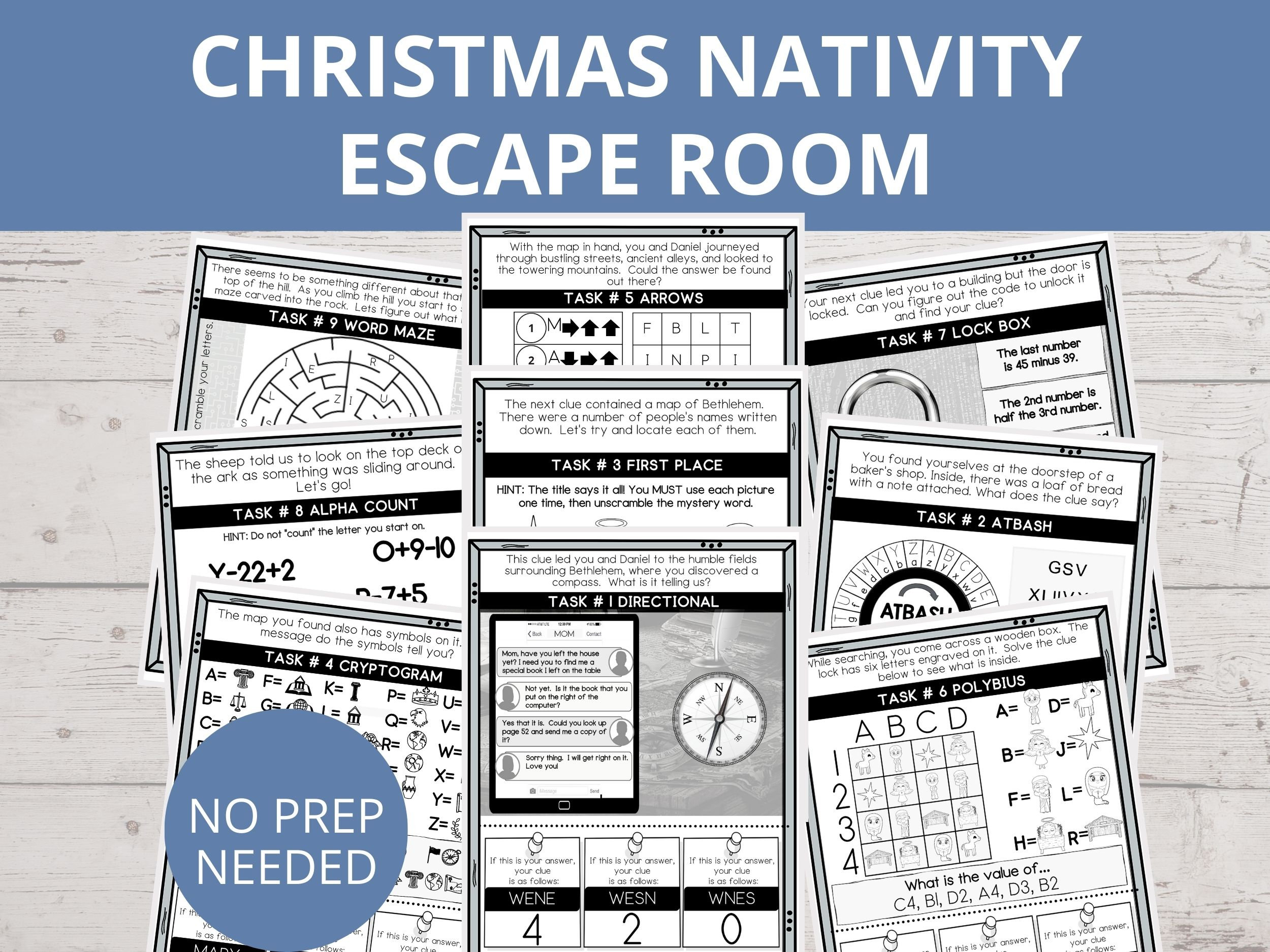 Bible Escape Room, Escape Room Kids, Christmas Nativity Game, Christmas ...