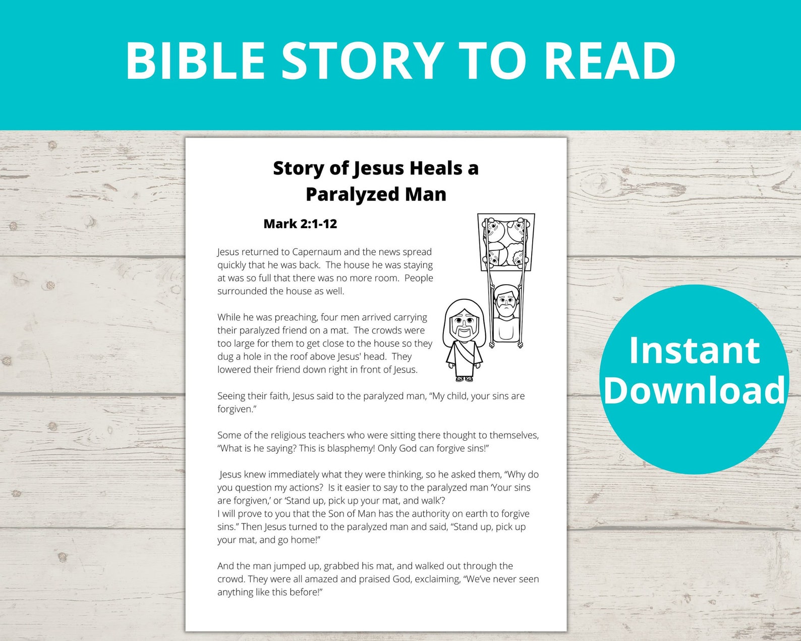 Jesus Heals a Paralyzed Man, Jesus Miracles Crafts, Sunday School ...