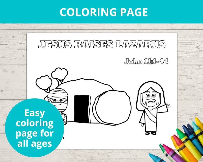 Jesus Raises Lazarus From the Dead Bible Story Activities - Etsy