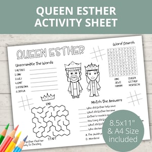 Queen Esther Craft, Esther Coloring Page, Bible Activity, Church Kids ...