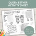 Queen Esther Craft, Esther Coloring Page, Bible Activity, Church Kids ...