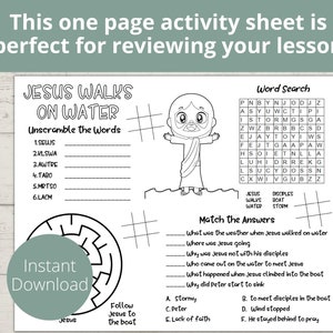 Jesus Walks on Water, Bible Activity Mat, Bible Activity for Kids ...