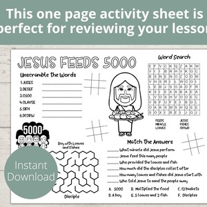 Jesus Feeds 5000 Craft, Feeding of 5000 Craft, Bible Activity, Church ...