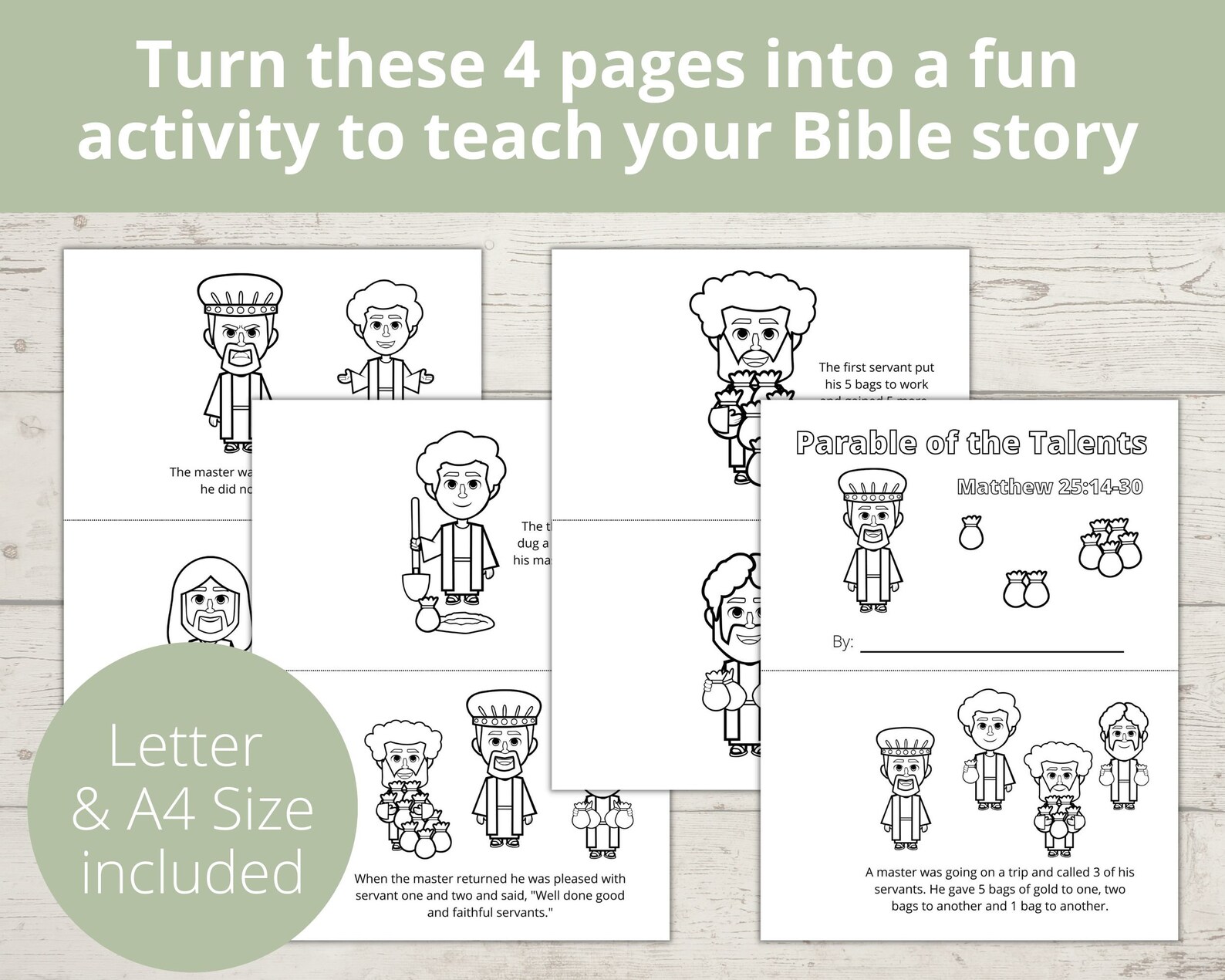 Parable of the Talents, Sunday School Craft, Parables of Jesus, Matthew ...