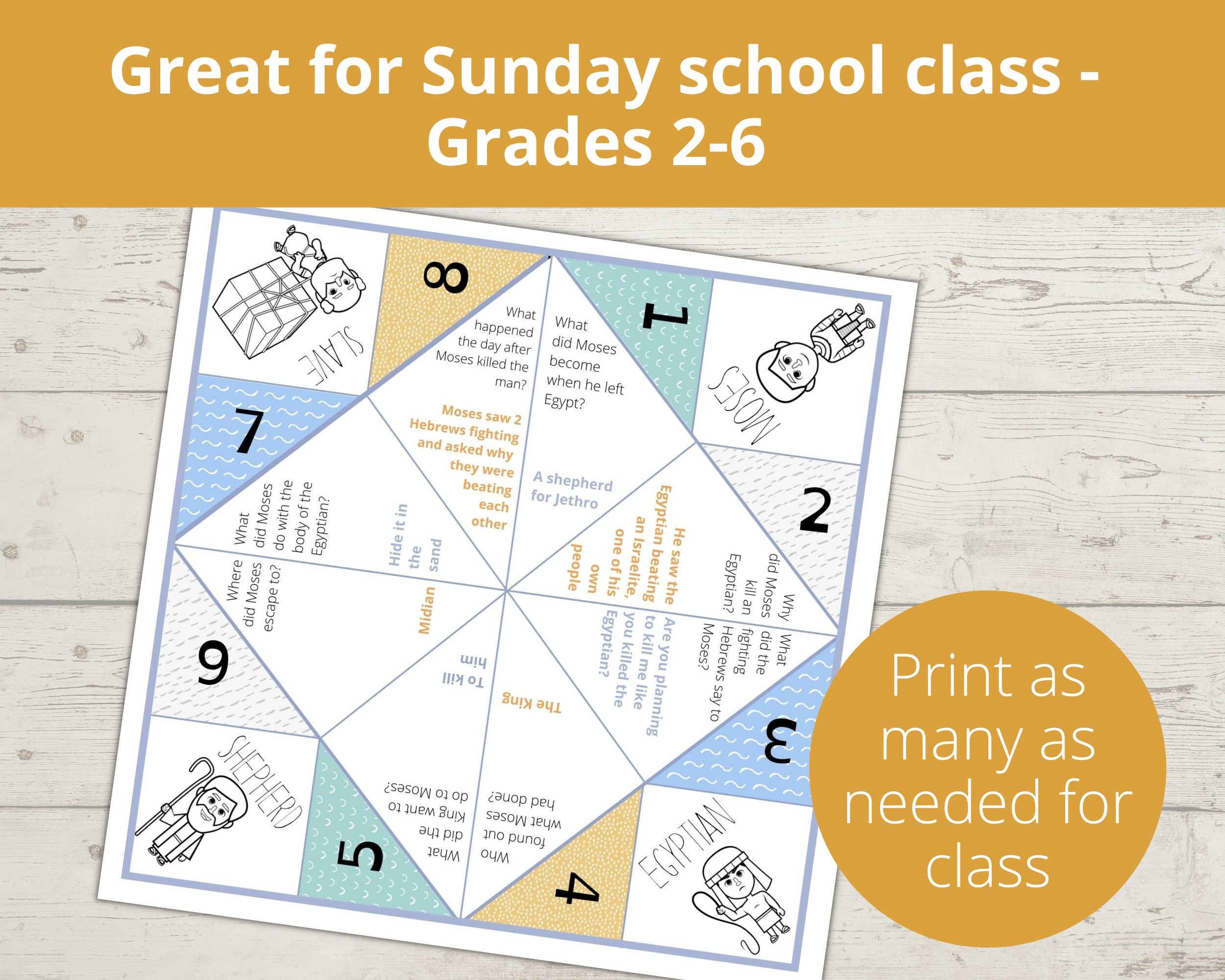 Moses Craft, Fortune Teller, Moses Escapes Egypt, Cootie Catcher, Bible ...