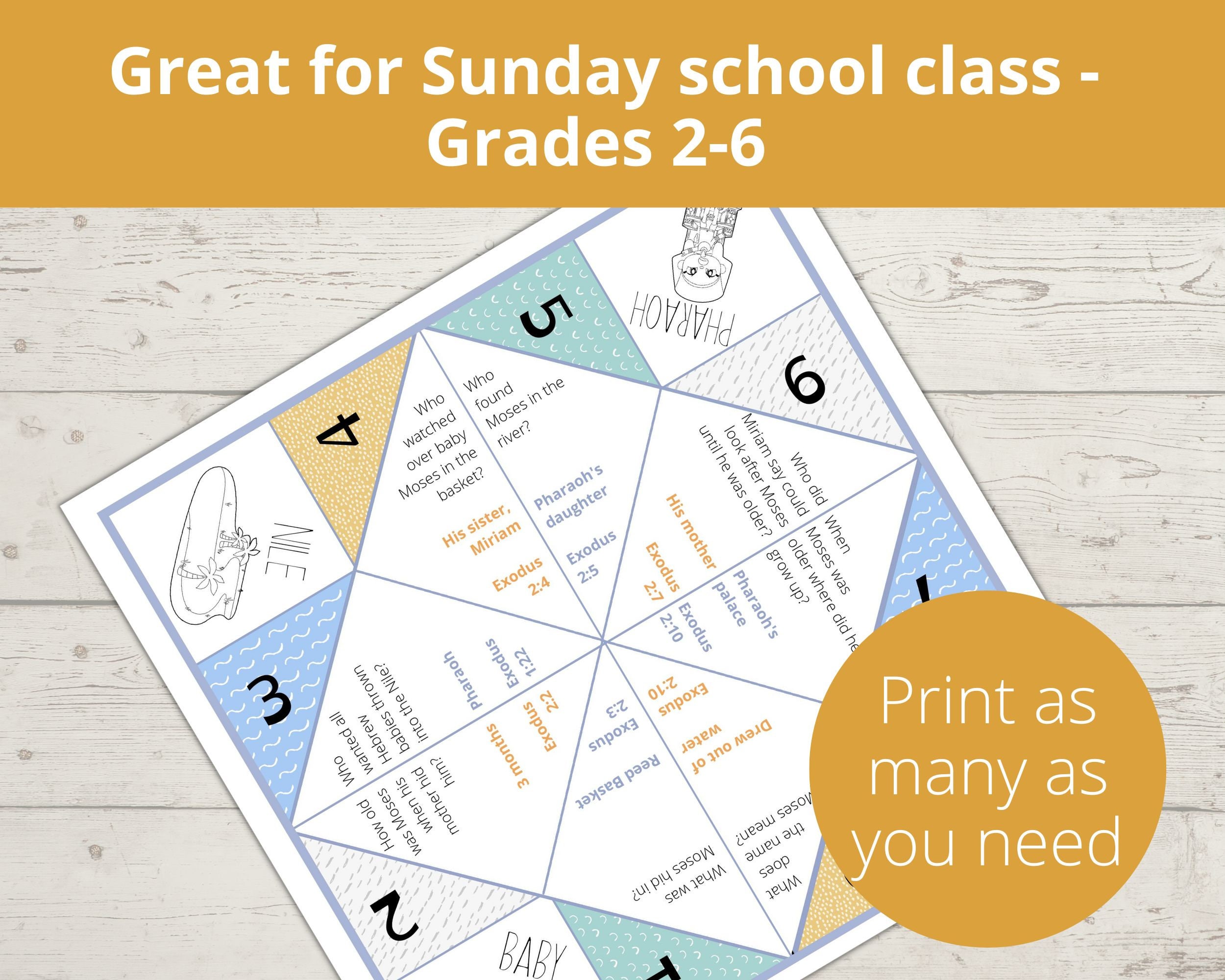 Baby Moses Bible Story Activity, Sunday School Craft, Printable Paper ...