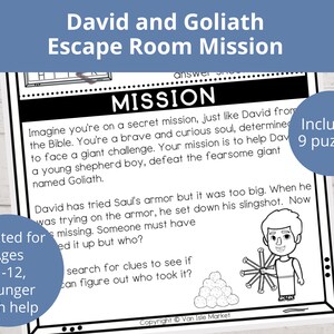 Bible Escape Room, David and Goliath, Escape Room Kids, Family Game ...