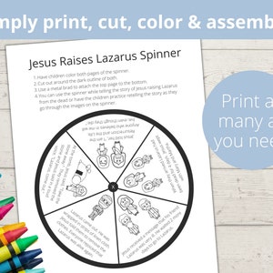 Raising of Lazarus Sunday School Craft, Bible Story Activities, Jesus ...