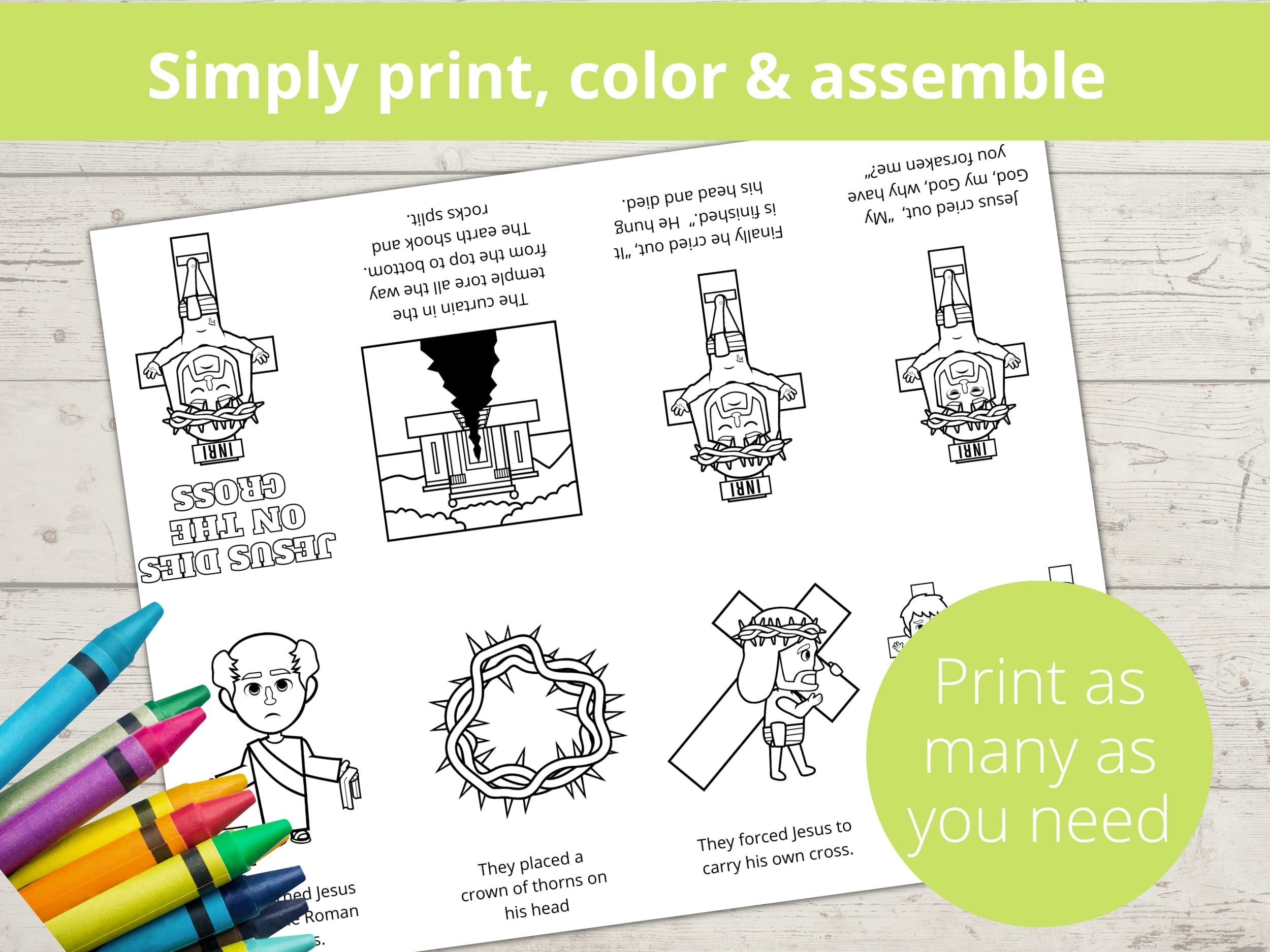 Jesus Dies on Cross, Holy Week Craft, Sunday School Activity, Bible ...