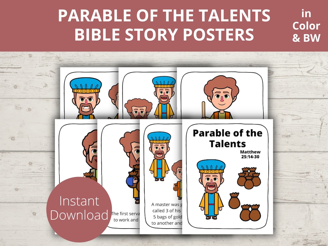 Parable of the Talents, Jesus Parables, Matthew 25, Bible Coloring ...