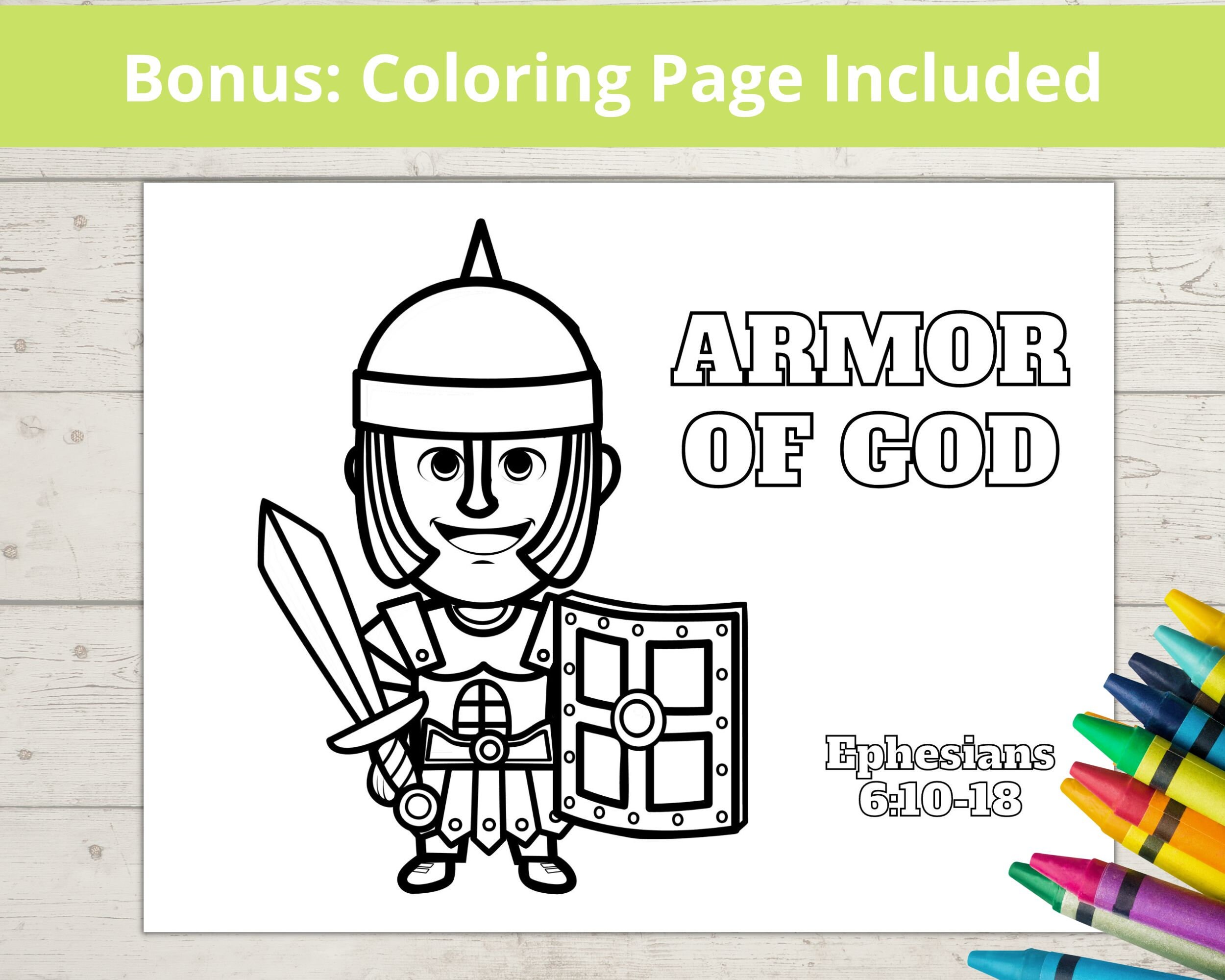 Armor of God Printable, Bible Story for Kids, Put on the Full Armor of ...