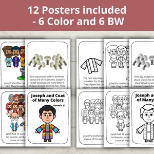 Joseph Coat of Many Colors, Bible Story Poster, Morning Basket, Church ...