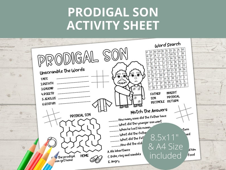 Prodigal Son Activity, Forgiveness Christian, Parables of Jesus, Sunday ...